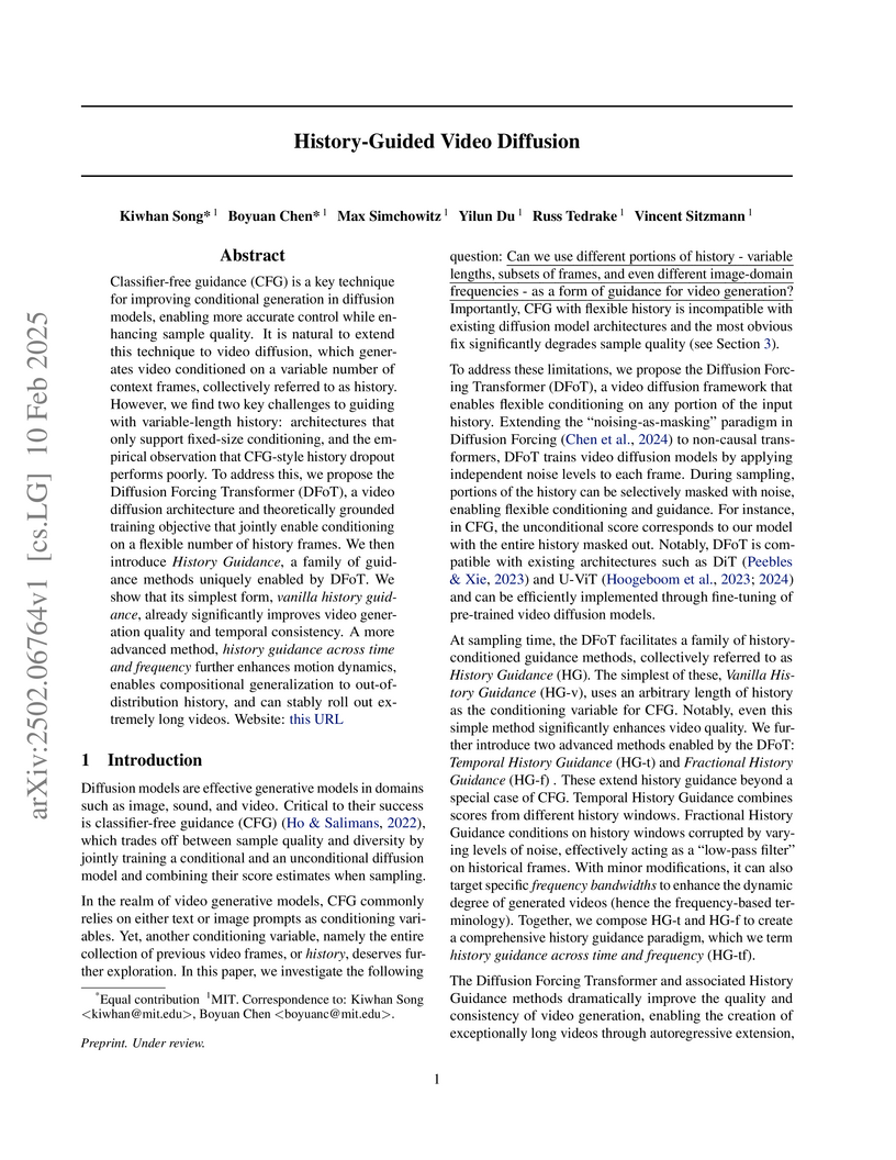 History-Guided Video Diffusion | alphaXiv