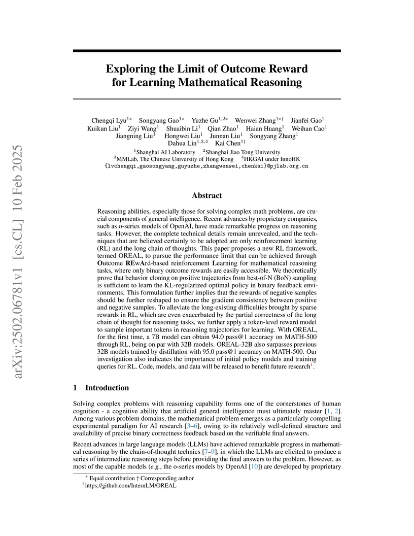 Exploring the Limit of Outcome Reward for Learning Mathematical Reasoning | alphaXiv