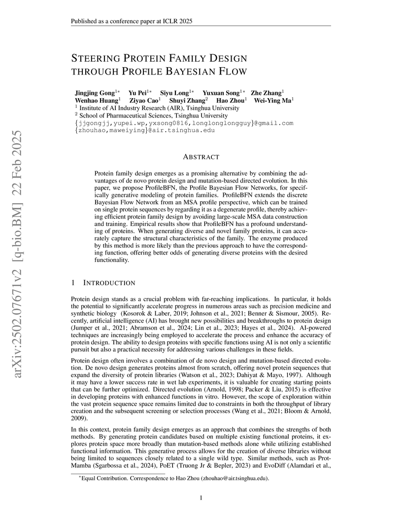 Steering Protein Family Design through Profile Bayesian Flow | alphaXiv
