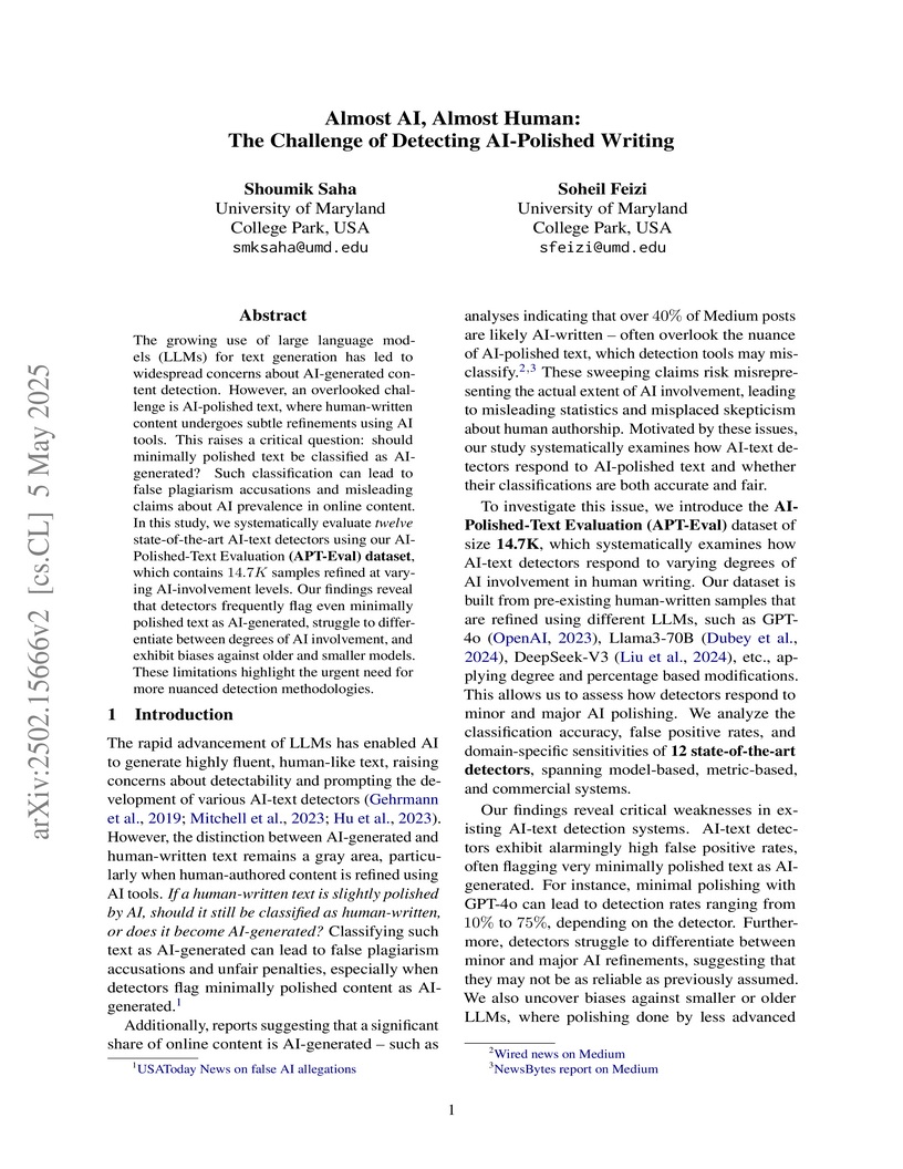 Almost AI, Almost Human: The Challenge of Detecting AI-Polished Writing ...