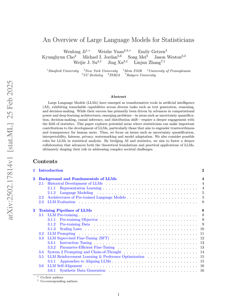 An Overview of Large Language Models for Statisticians | alphaXiv