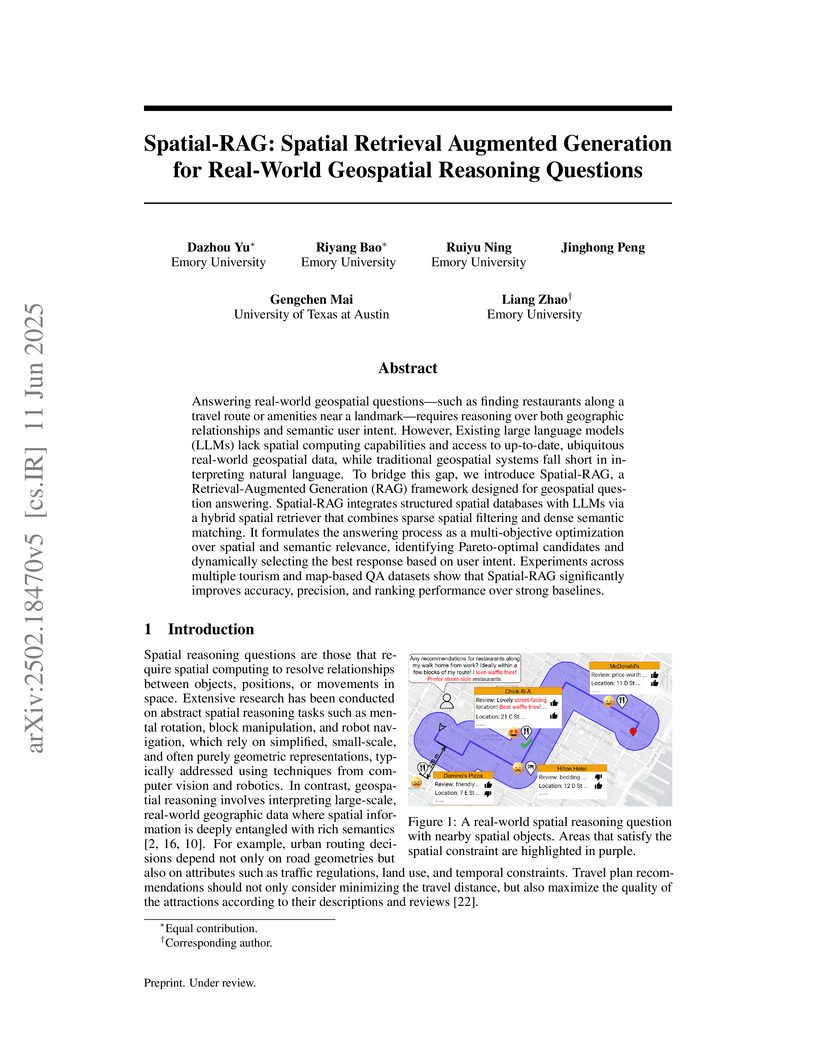 Spatial-RAG: Spatial Retrieval Augmented Generation for Real-World Geospatial Reasoning ...