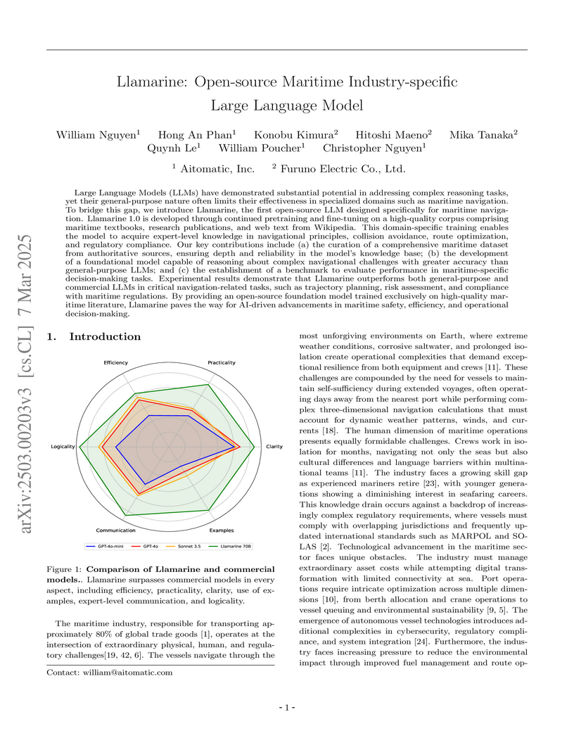 Llamarine: Open-source Maritime Industry-specific Large Language Model | alphaXiv