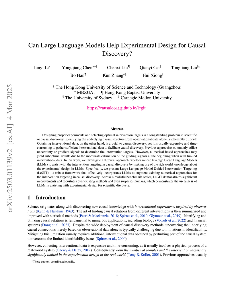Can Large Language Models Help Experimental Design for Causal Discovery ...