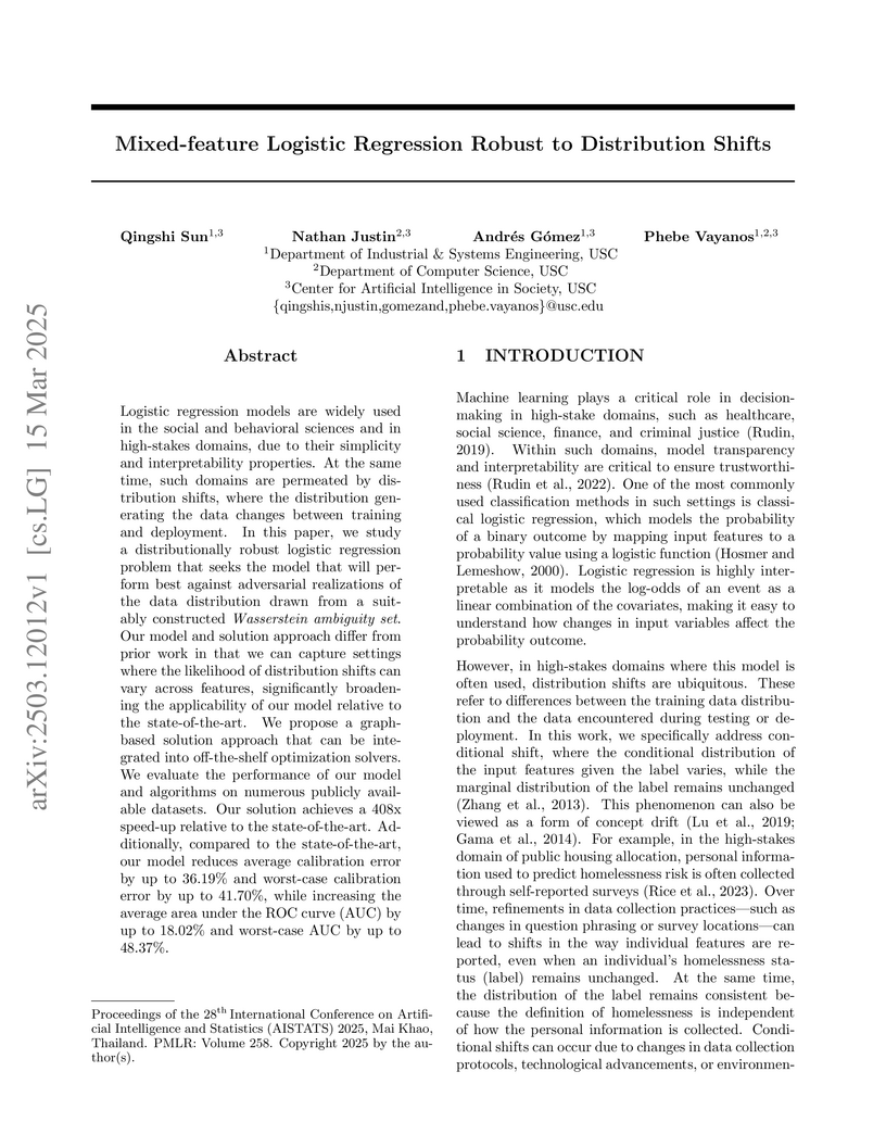 Mixed-feature Logistic Regression Robust to Distribution Shifts | alphaXiv