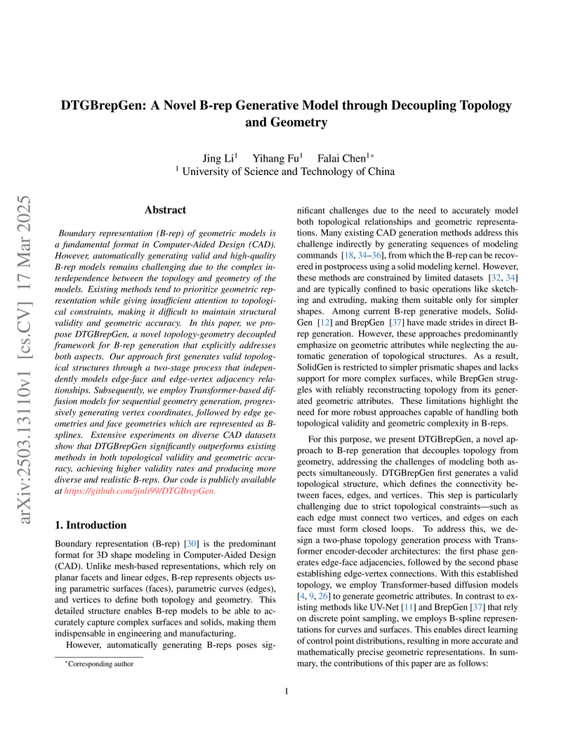 DTGBrepGen: A Novel B-rep Generative Model through Decoupling Topology ...