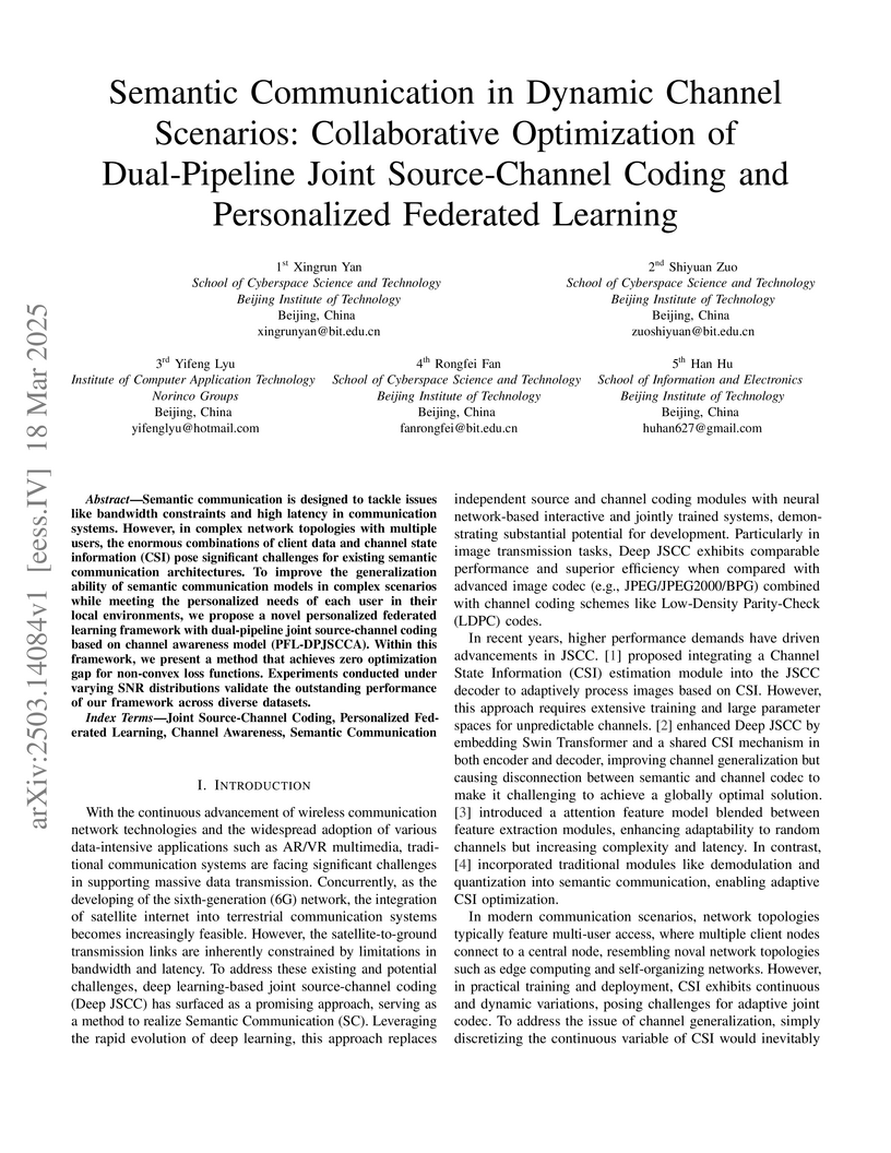 Semantic Communication in Dynamic Channel Scenarios: Collaborative Optimization of Dual-Pipeline ...