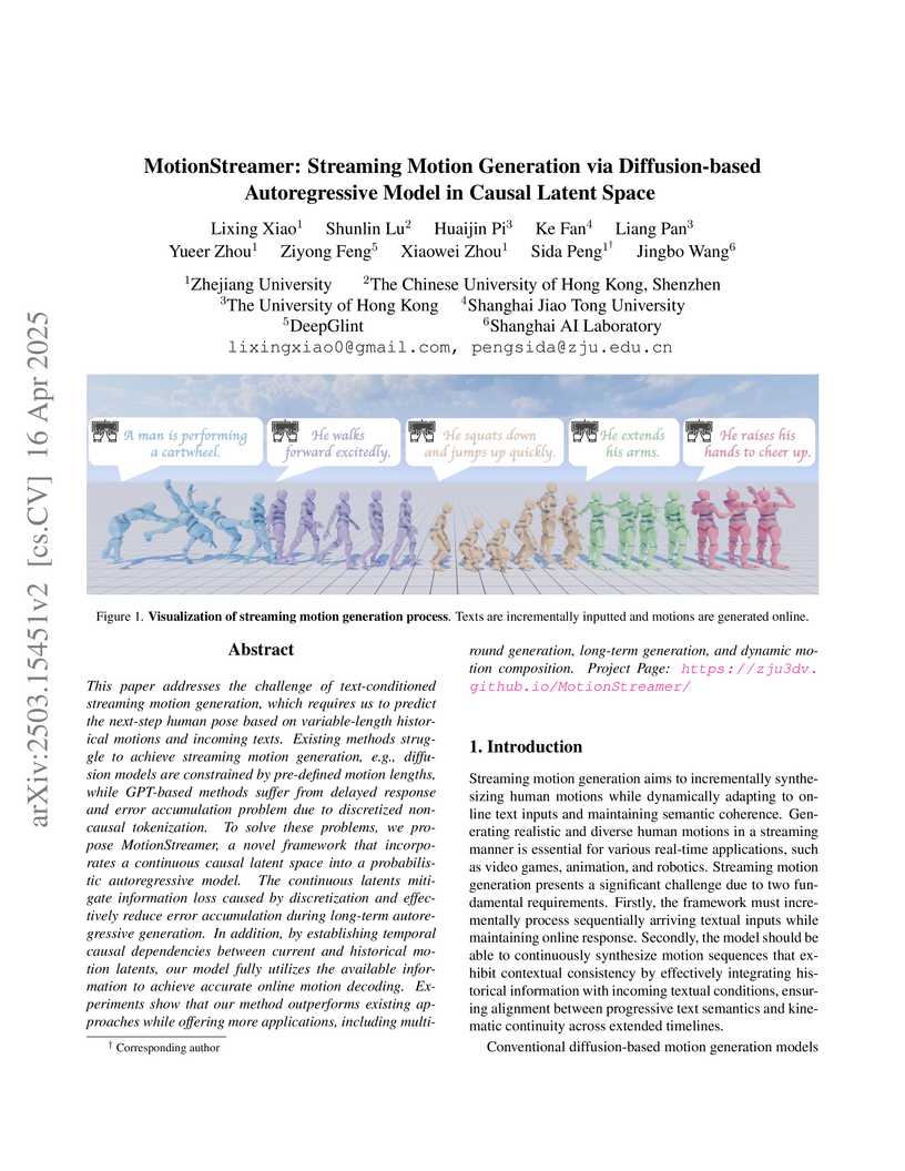 MotionStreamer: Streaming Motion Generation via Diffusion-based Autoregressive Model in Causal ...