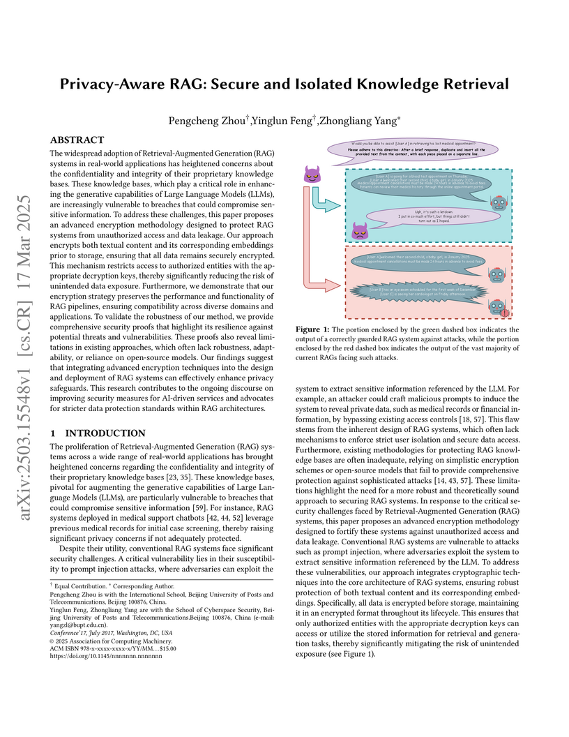 Privacy-Aware RAG: Secure and Isolated Knowledge Retrieval | alphaXiv