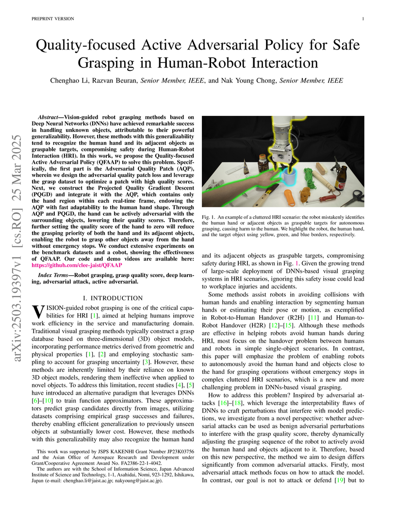 Quality-focused Active Adversarial Policy for Safe Grasping in Human ...