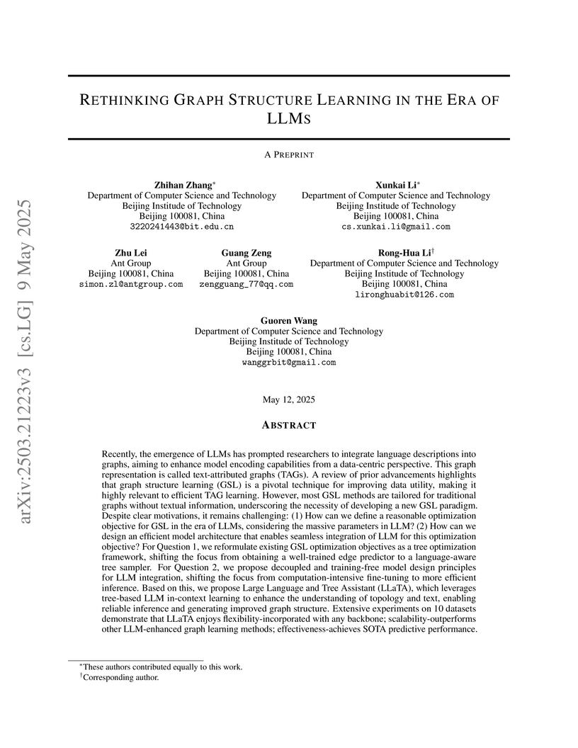 Rethinking Graph Structure Learning in the Era of LLMs | alphaXiv
