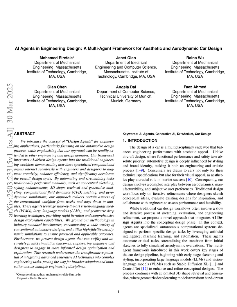 AI Agents in Engineering Design: A Multi-Agent Framework for Aesthetic and Aerodynamic Car ...