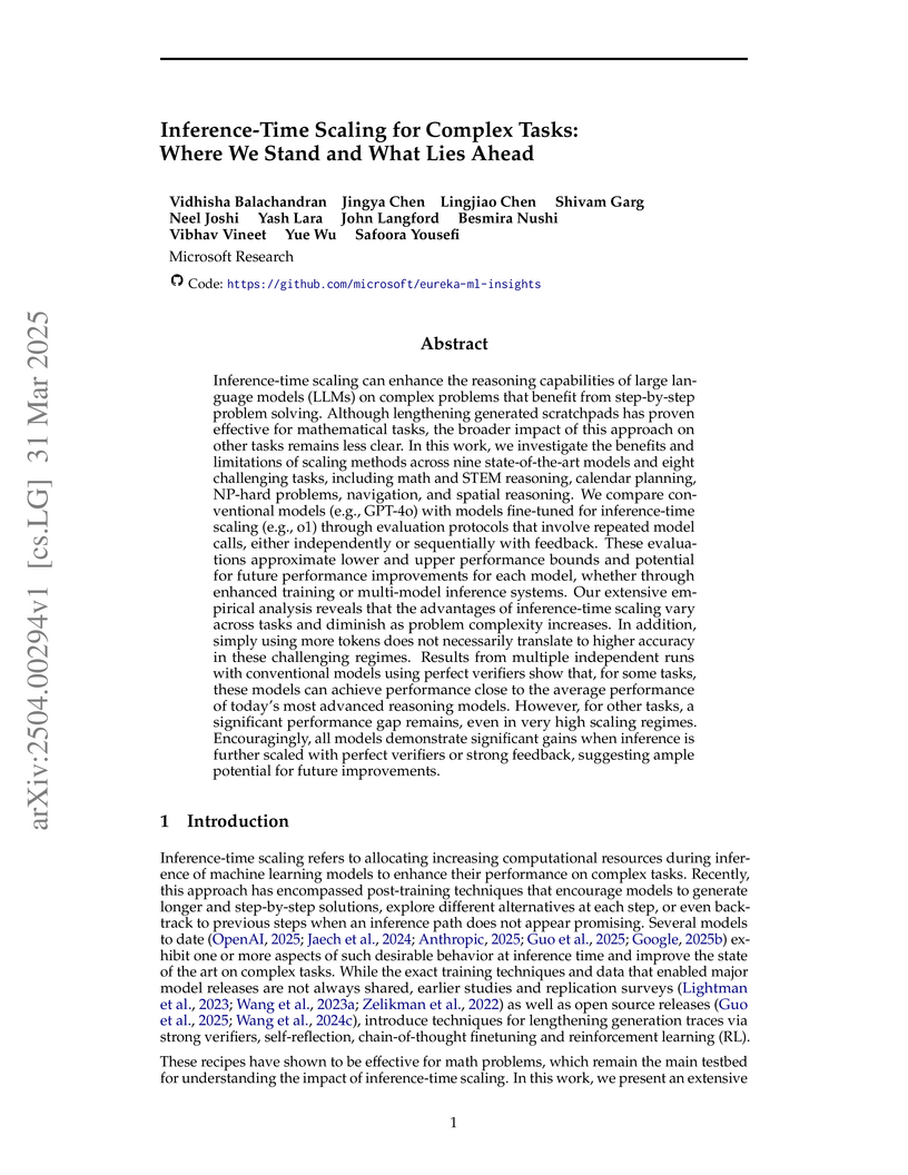 Inference-Time Scaling for Complex Tasks: Where We Stand and What Lies Ahead | alphaXiv