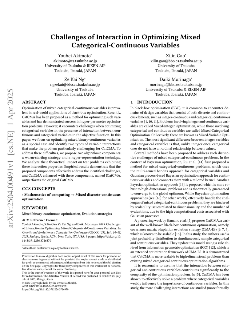 Challenges of Interaction in Optimizing Mixed Categorical-Continuous Variables | alphaXiv