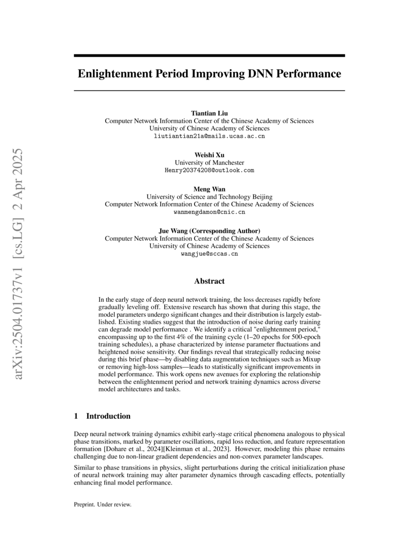Enlightenment Period Improving DNN Performance | alphaXiv