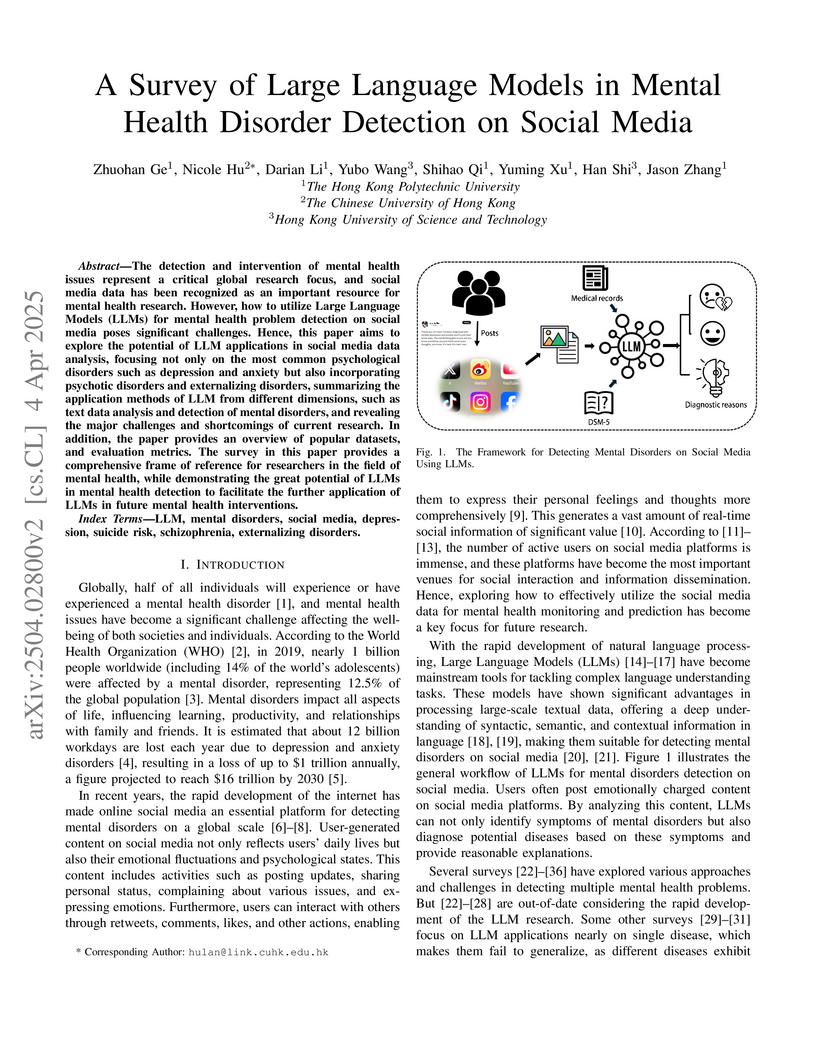 A Survey of Large Language Models in Mental Health Disorder Detection ...