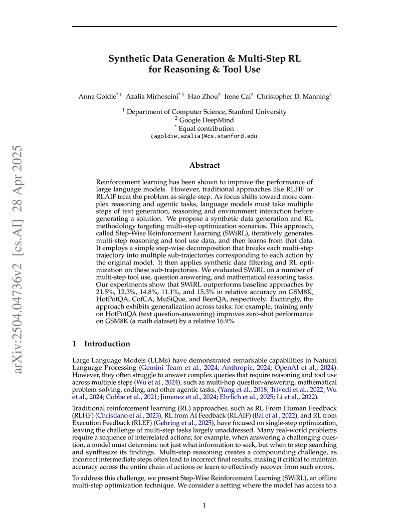 Synthetic Data Generation & Multi-Step RL for Reasoning & Tool Use ...