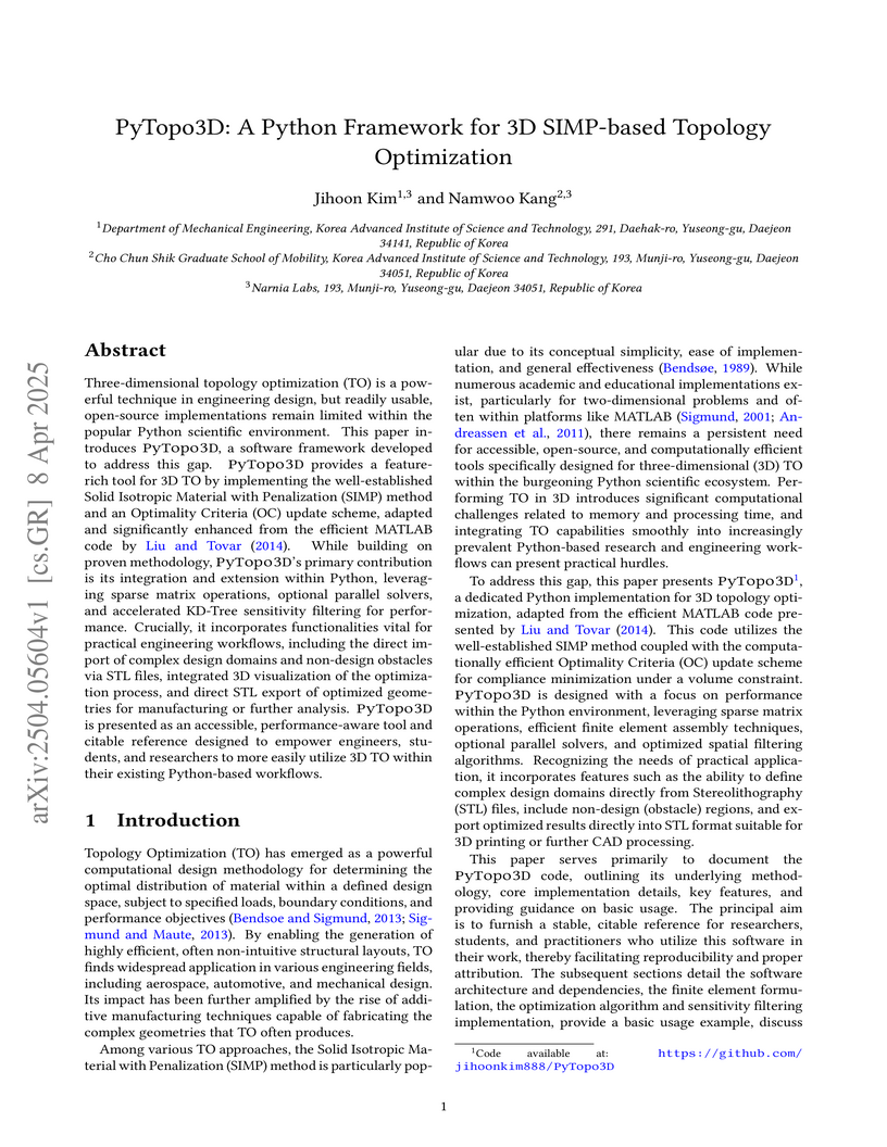 PyTopo3D: A Python Framework for 3D SIMP-based Topology Optimization | alphaXiv