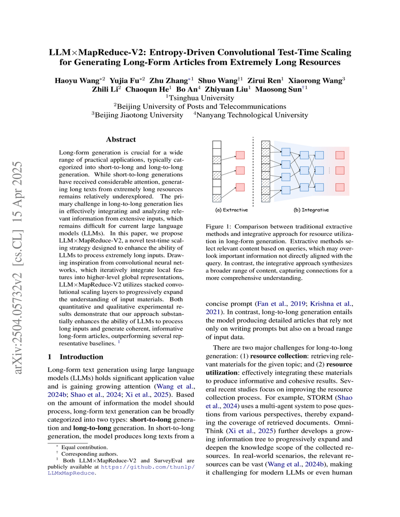LLM$\times$MapReduce-V2: Entropy-Driven Convolutional Test-Time Scaling ...