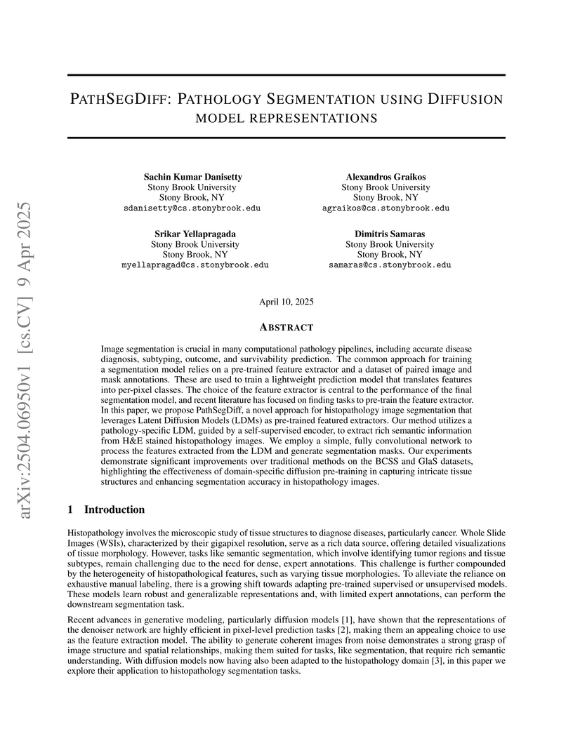 PathSegDiff: Pathology Segmentation using Diffusion model representations | alphaXiv