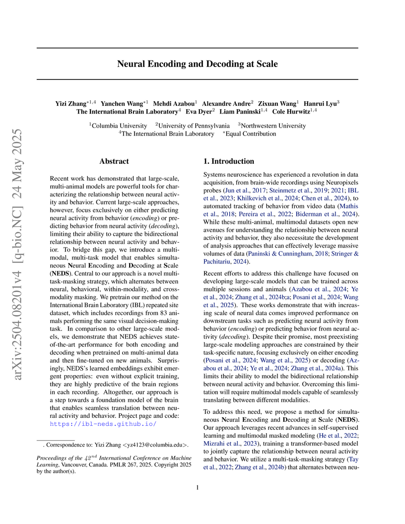 Neural Encoding and Decoding at Scale | alphaXiv