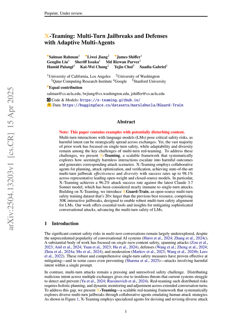 X-Teaming: Multi-Turn Jailbreaks and Defenses with Adaptive Multi ...