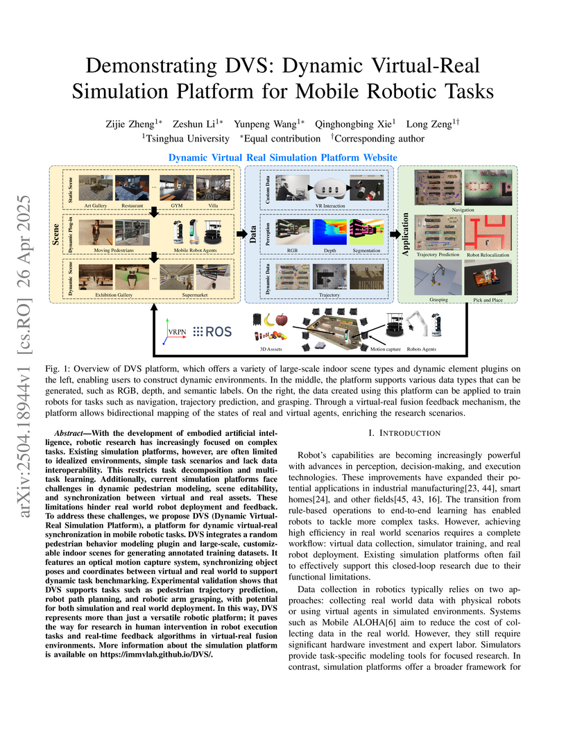 Demonstrating DVS: Dynamic Virtual-Real Simulation Platform for Mobile Robotic Tasks | alphaXiv