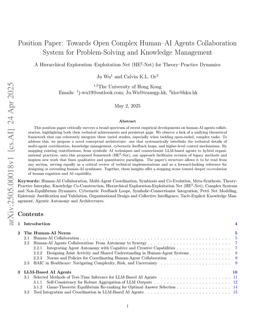 Position Paper: Towards Open Complex Human-AI Agents Collaboration System for Problem-Solving ...