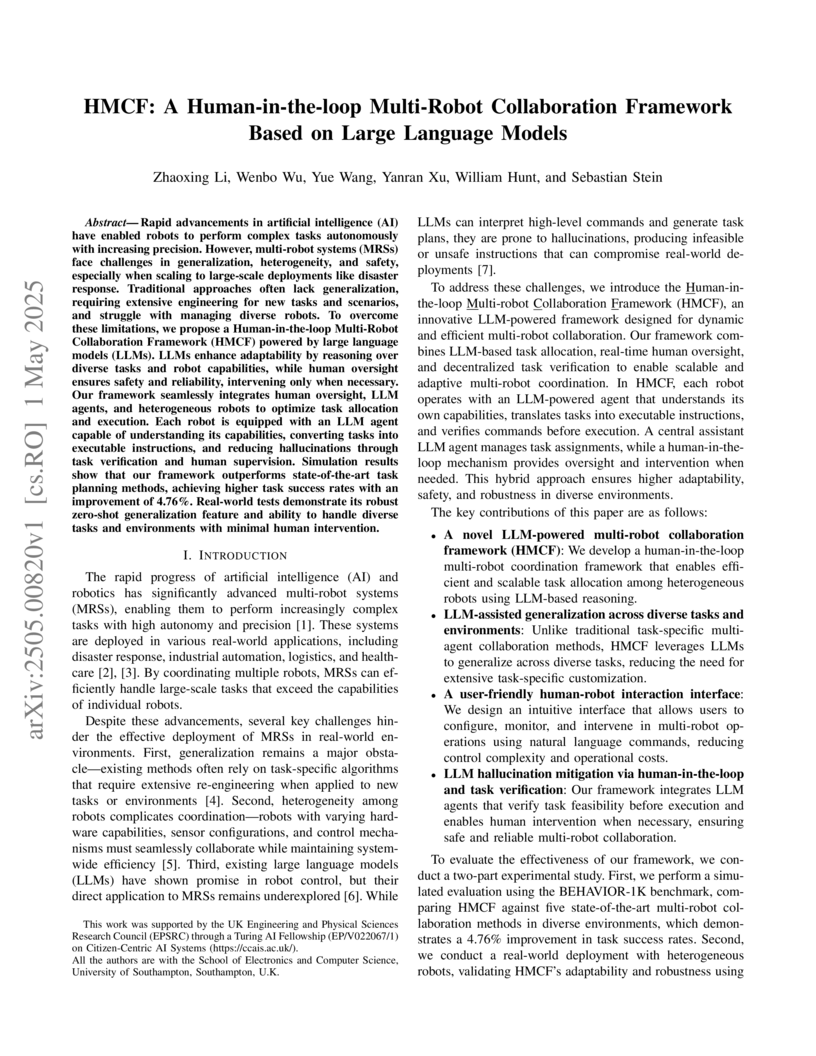 HMCF: A Human-in-the-loop Multi-Robot Collaboration Framework Based on Large Language Models ...