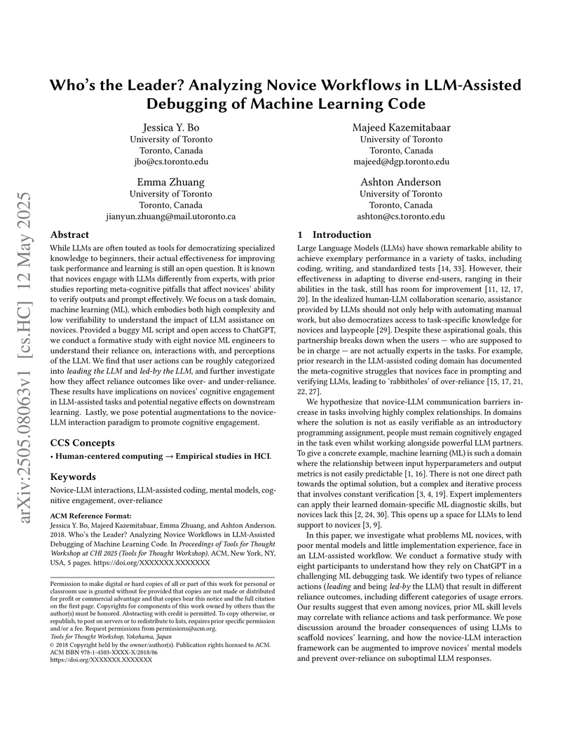 Who's the Leader? Analyzing Novice Workflows in LLM-Assisted Debugging ...