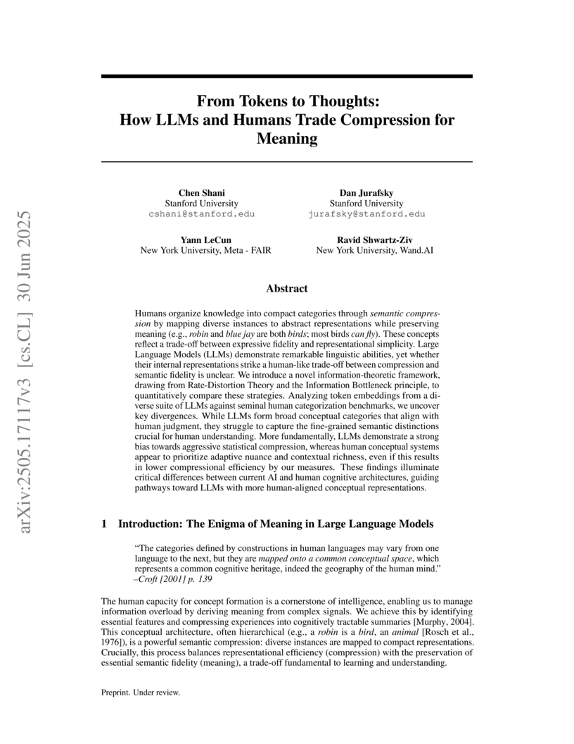 From Tokens to Thoughts: How LLMs and Humans Trade Compression for ...
