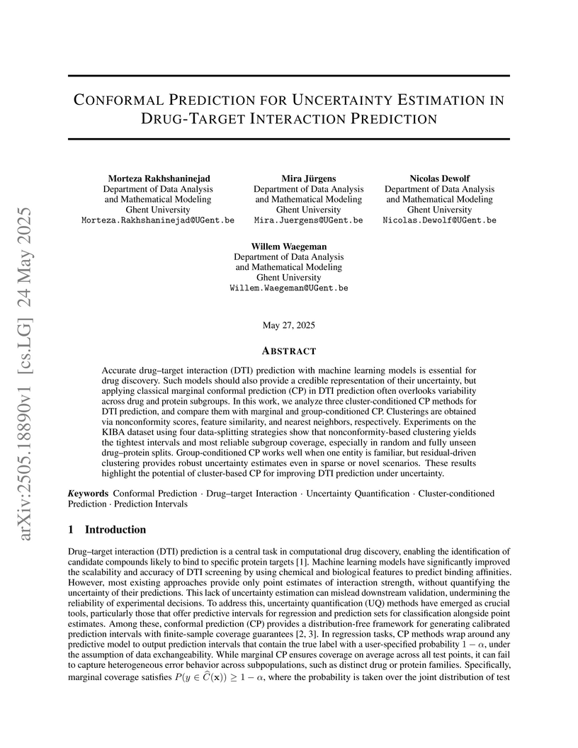Conformal Prediction for Uncertainty Estimation in Drug-Target Interaction Prediction | alphaXiv