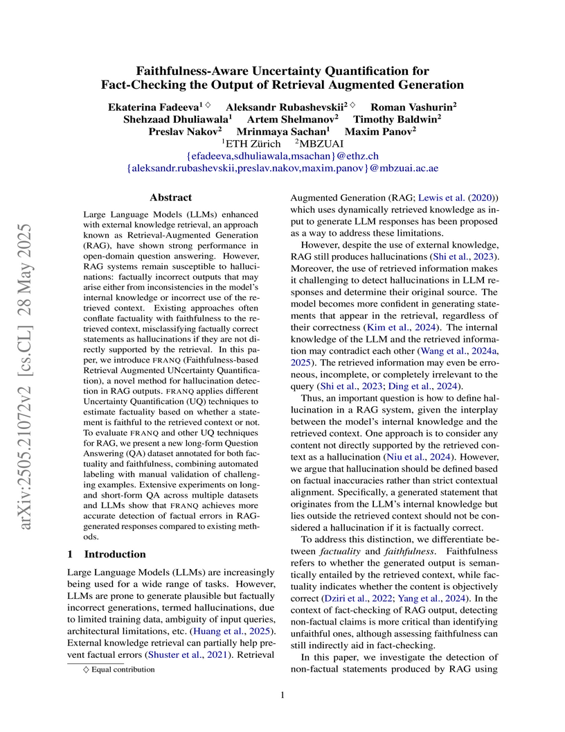 Faithfulness-Aware Uncertainty Quantification for Fact-Checking the ...