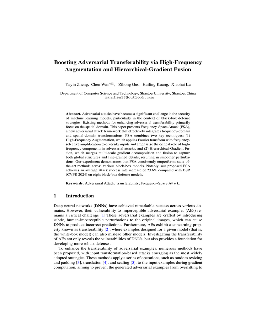 Boosting Adversarial Transferability via High-Frequency Augmentation and Hierarchical-Gradient ...