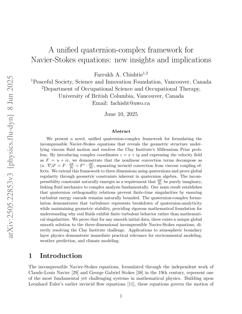 A unified quaternion-complex framework for Navier-Stokes equations: new ...