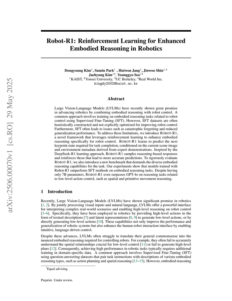 Robot-R1: Reinforcement Learning for Enhanced Embodied Reasoning in ...