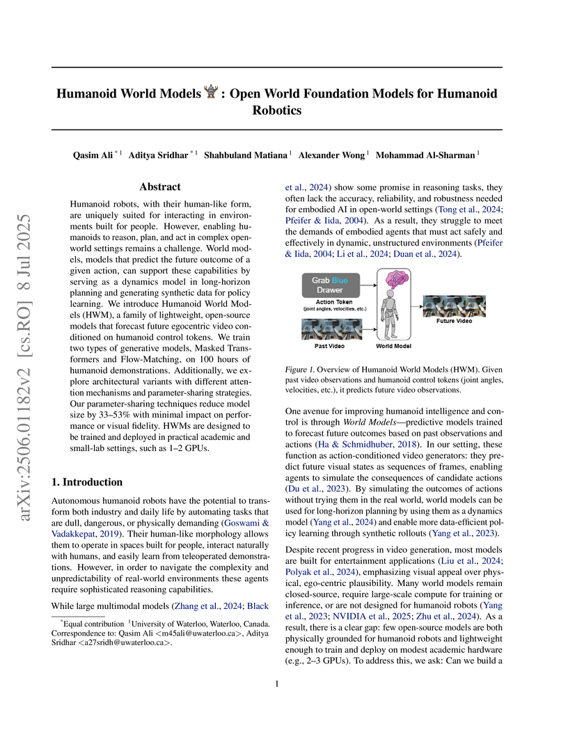 Humanoid World Models: Open World Foundation Models for Humanoid Robotics | alphaXiv