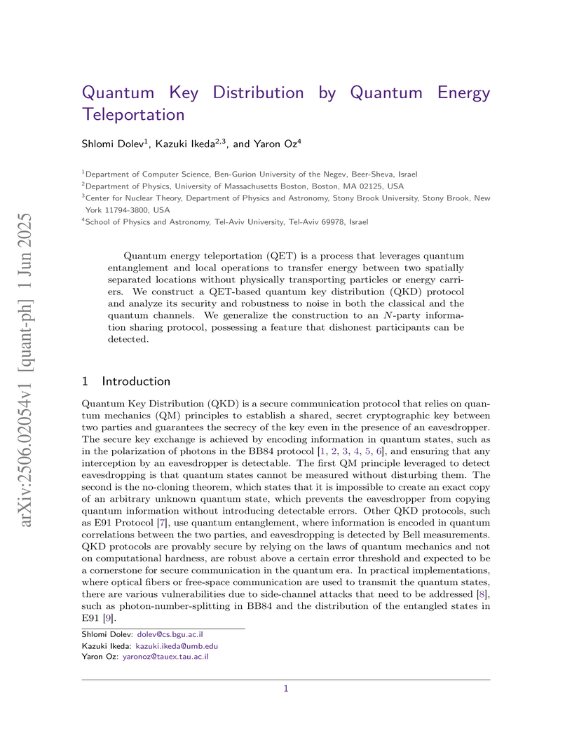 Quantum Key Distribution by Quantum Energy Teleportation | alphaXiv