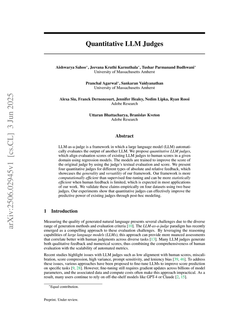 Quantitative LLM Judges | alphaXiv