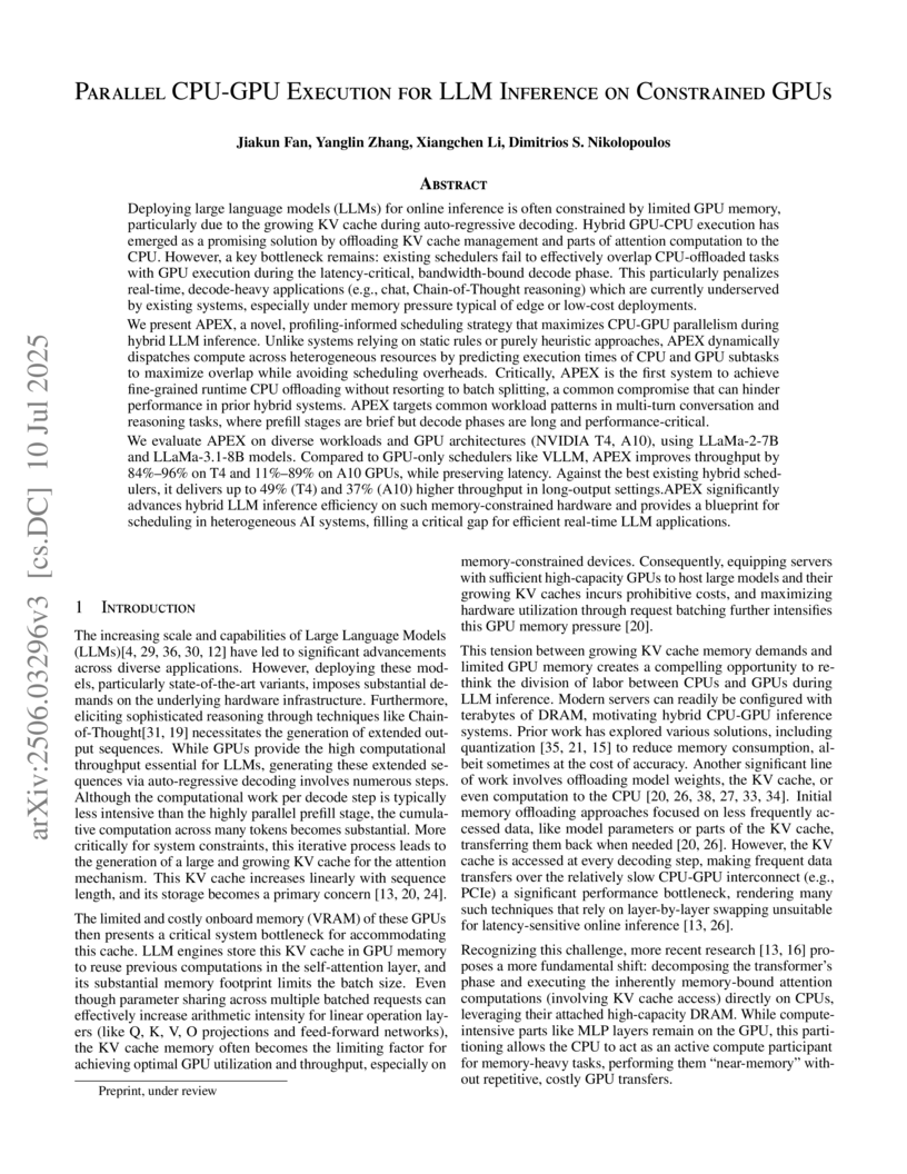 Parallel CPU-GPU Execution for LLM Inference on Constrained GPUs | alphaXiv