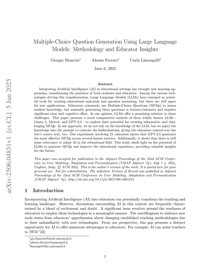 Multiple-Choice Question Generation Using Large Language Models: Methodology and Educator ...