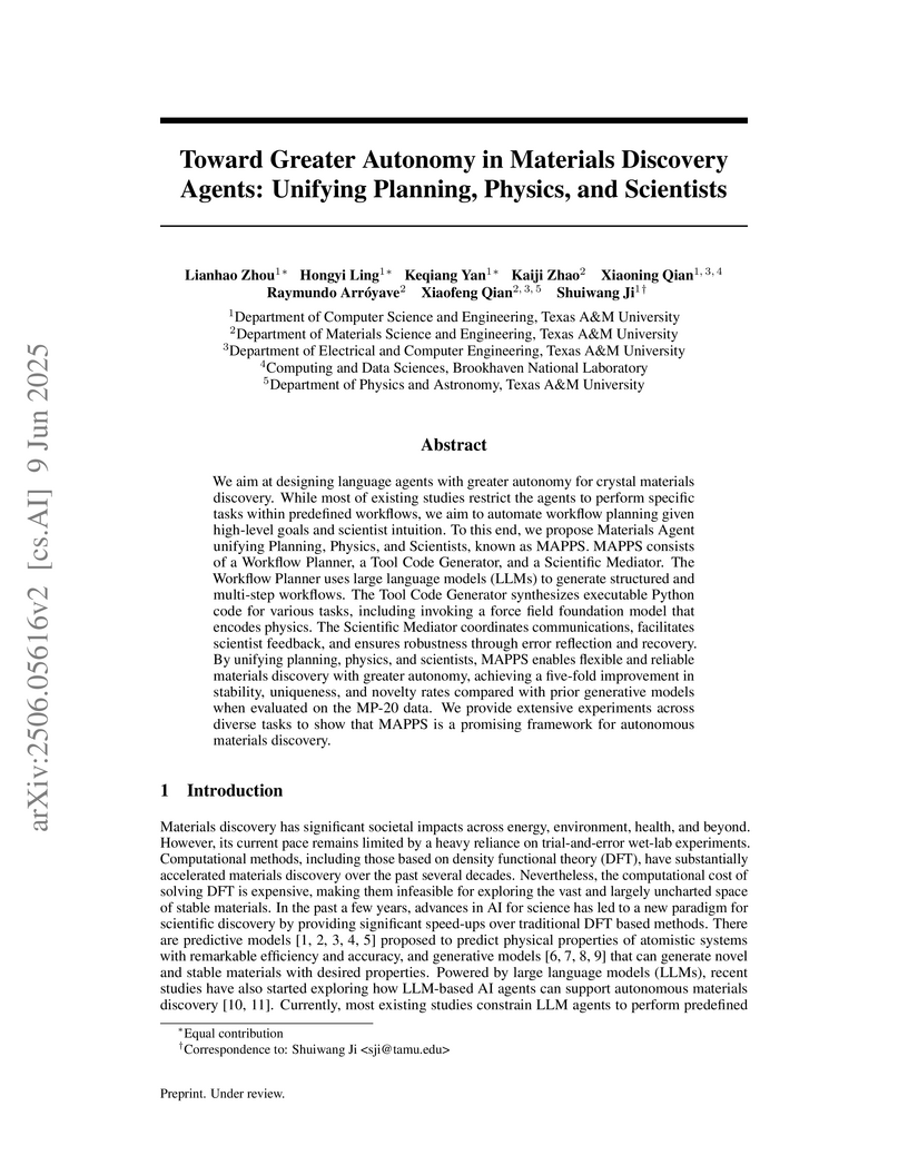 Toward Greater Autonomy in Materials Discovery Agents: Unifying ...