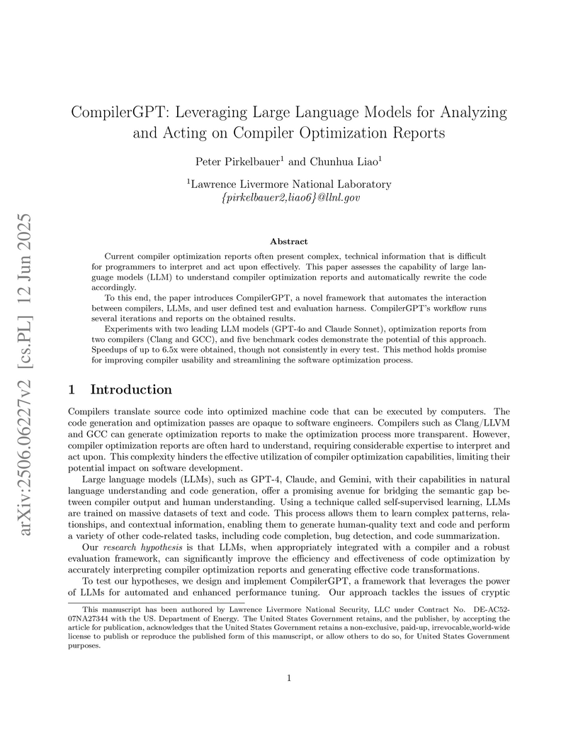 CompilerGPT: Leveraging Large Language Models for Analyzing and Acting on Compiler Optimization ...