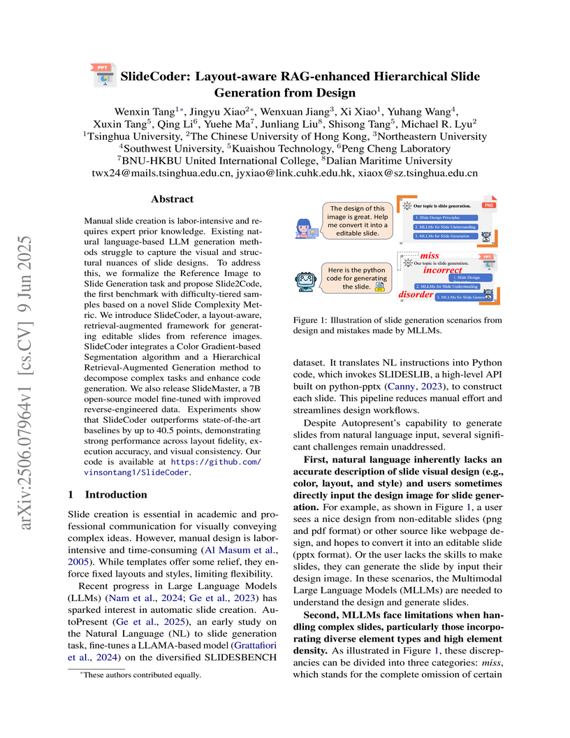 SlideCoder: Layout-aware RAG-enhanced Hierarchical Slide Generation from Design | alphaXiv