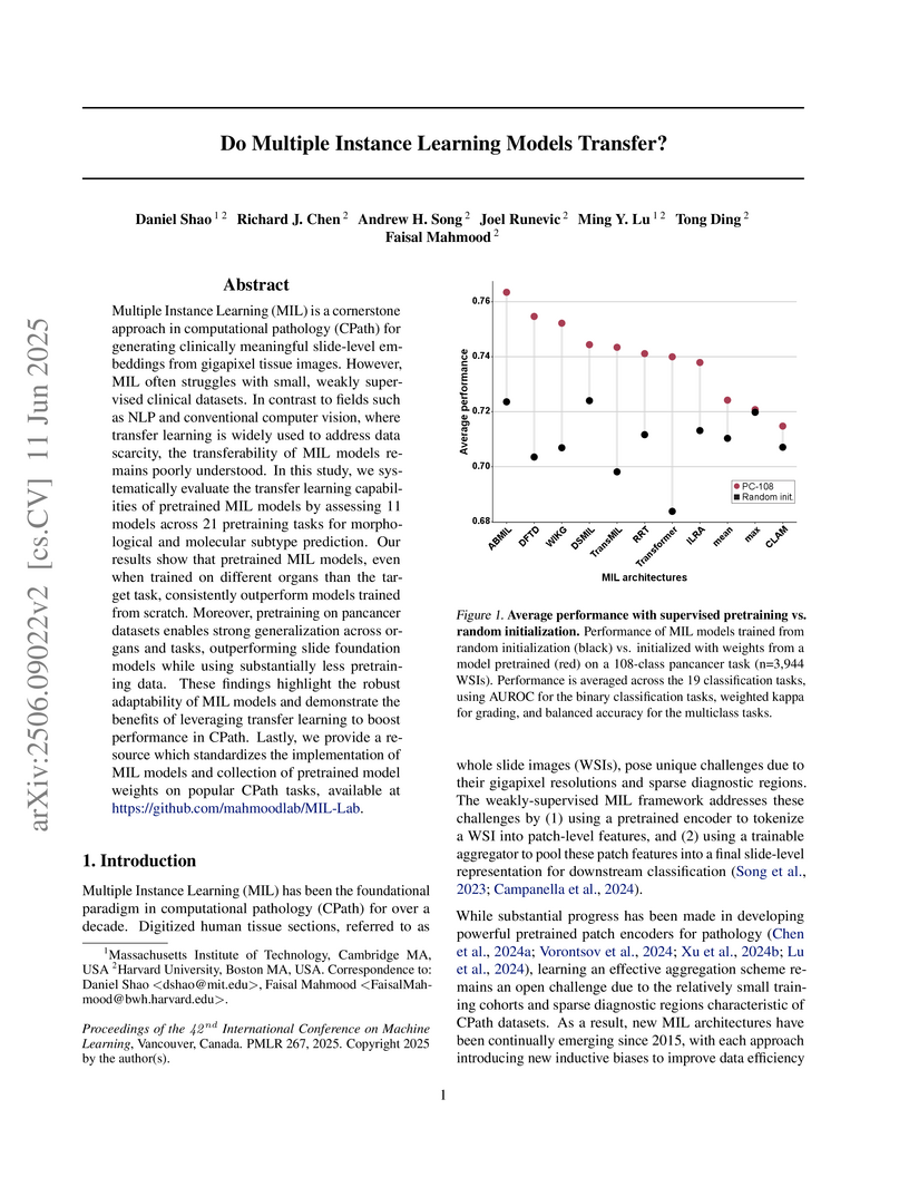 Do Multiple Instance Learning Models Transfer? | alphaXiv