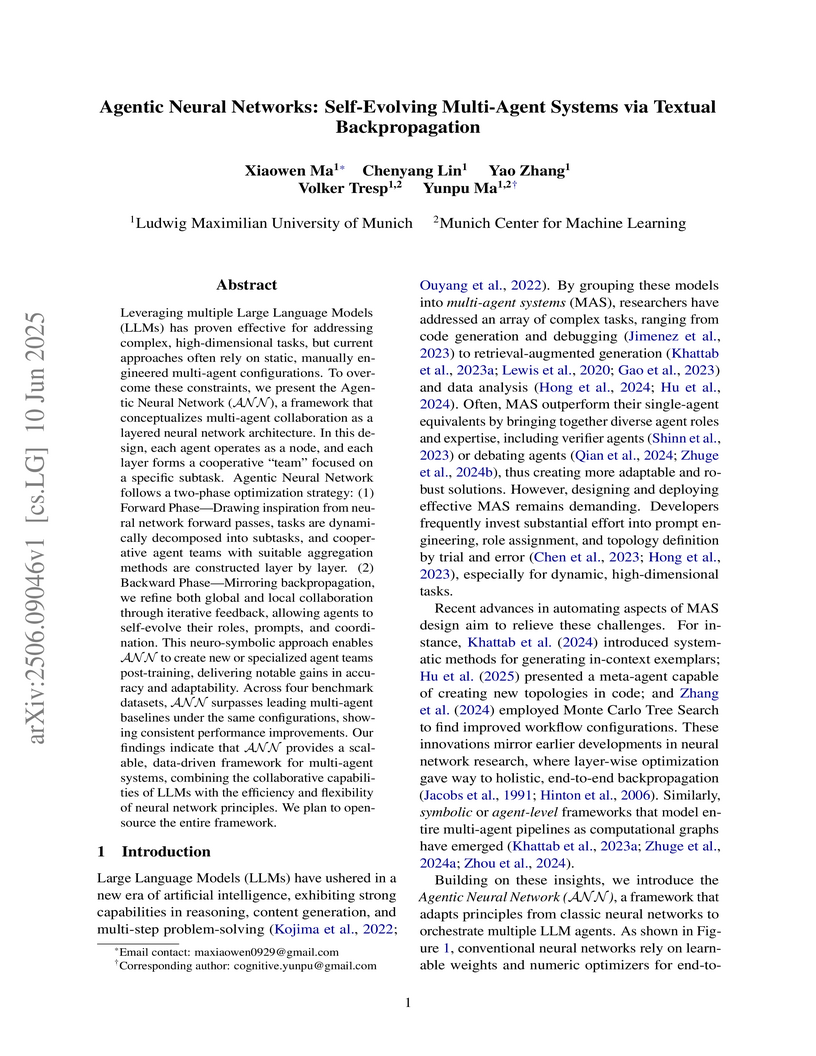 Agentic Neural Networks: Self-Evolving Multi-Agent Systems via Textual Backpropagation | alphaXiv