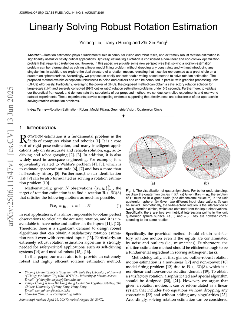 Linearly Solving Robust Rotation Estimation | alphaXiv
