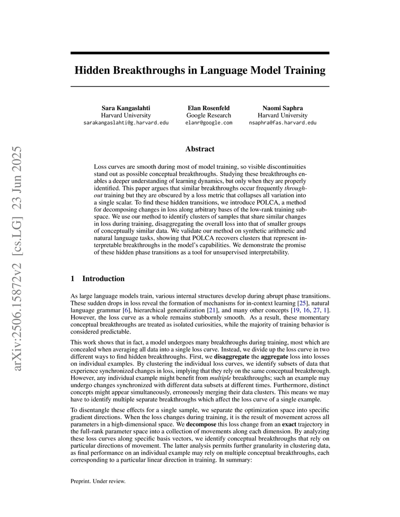 Hidden Breakthroughs in Language Model Training | alphaXiv