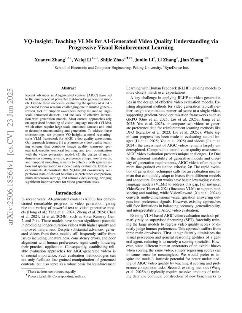 VQ-Insight: Teaching VLMs for AI-Generated Video Quality Understanding ...