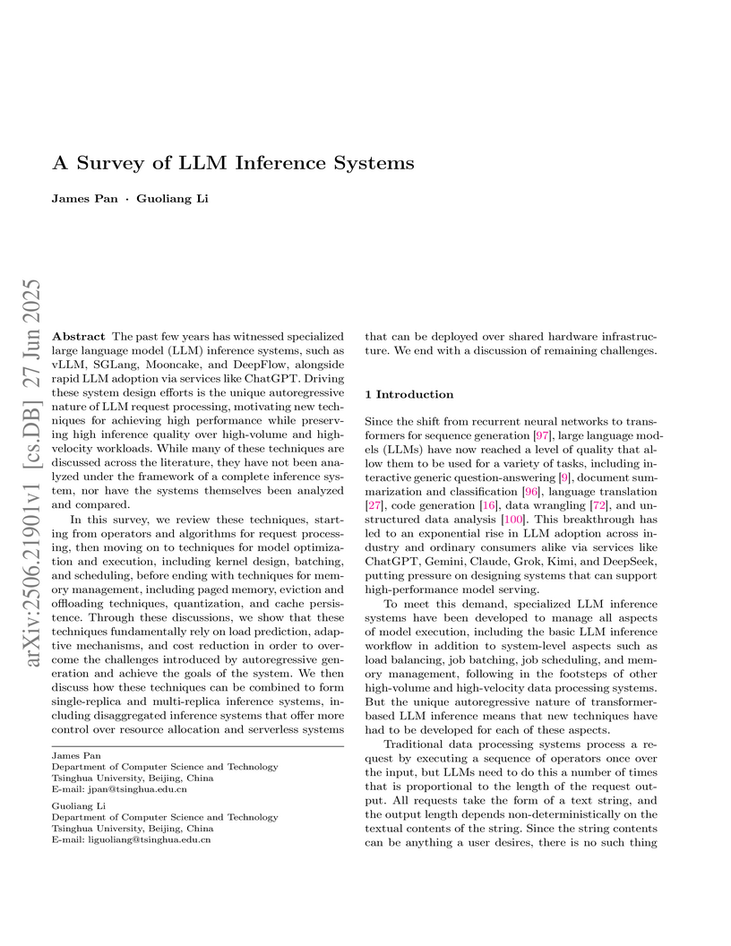 A Survey of LLM Inference Systems | alphaXiv